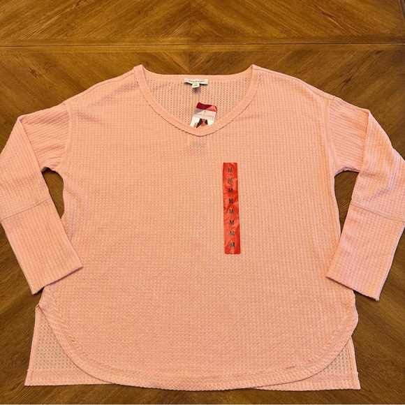 Vintage America | Tops | New Vintage America Waffle Knit Pink Boho Long ...
